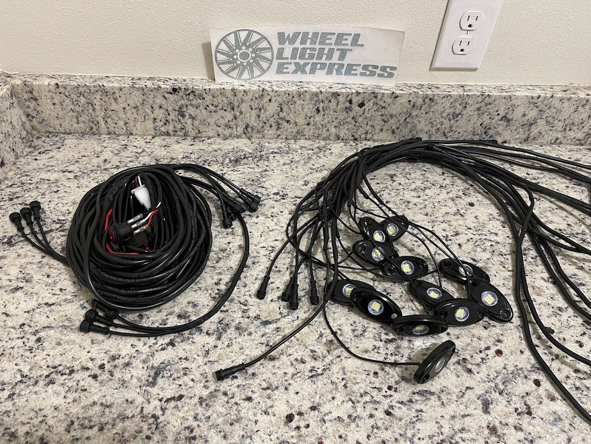12 Piece White Rock Light Kit – Wheel Light Express